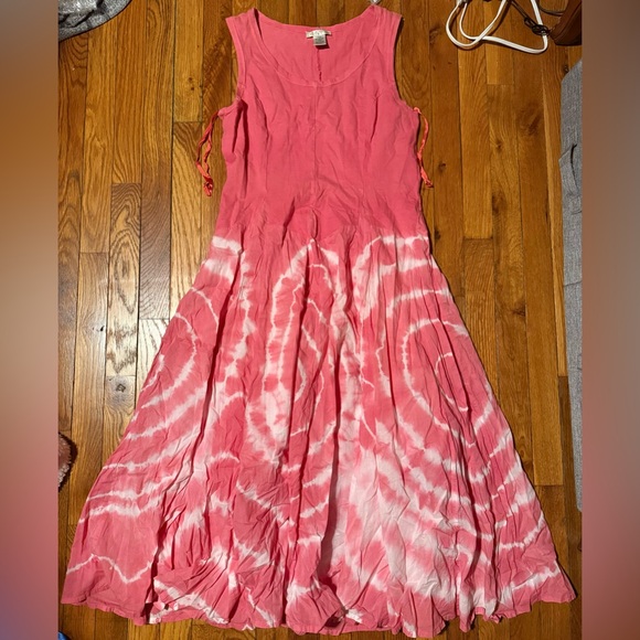 Vasna Desire | Dresses | Vasna Design Pink Tie Dye Sleeveless Flare ...